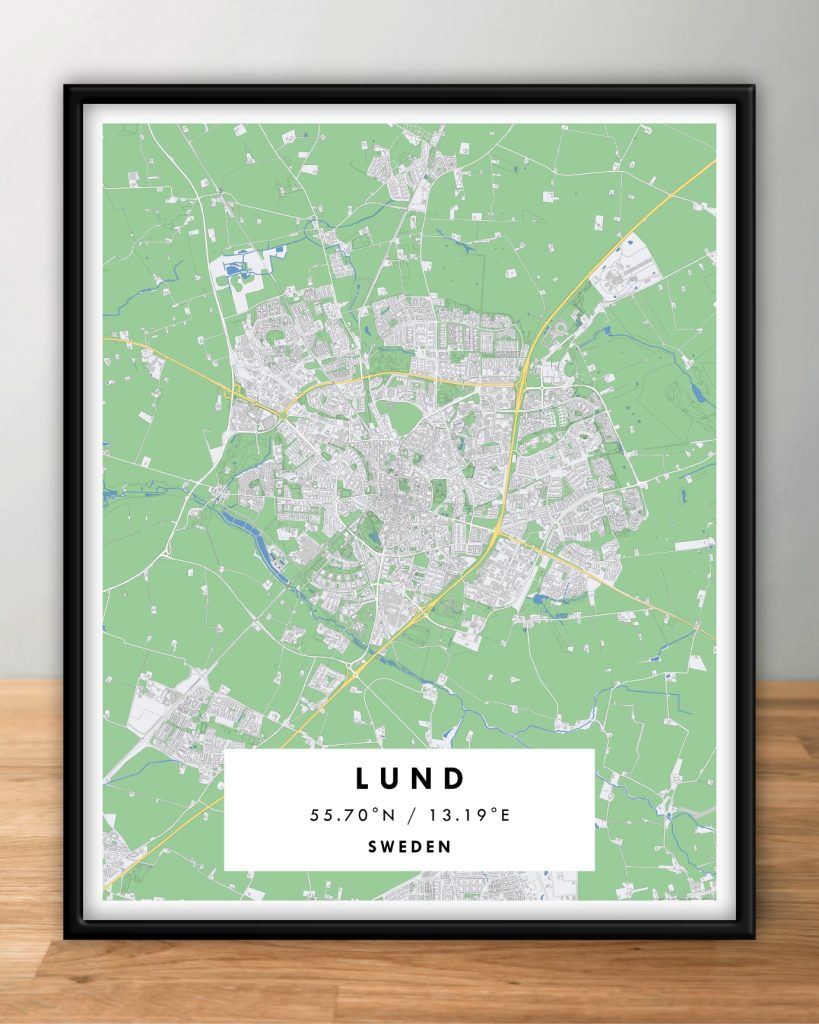 LUND City Digital Map Poster – Geographical | Maps & More