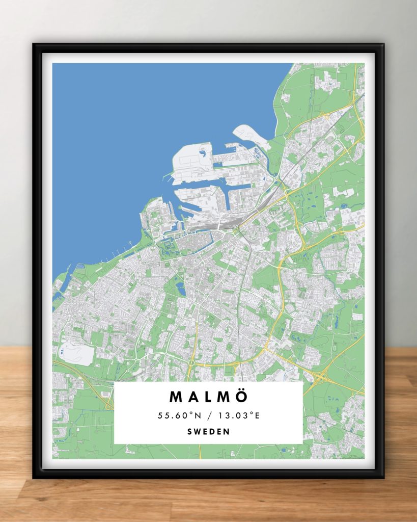 MALMÖ City Digital Map Poster – Geographical | Maps & More