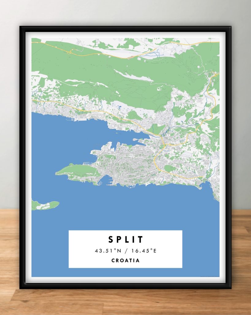SPLIT City Digital Map Poster – Geographical | Maps & More