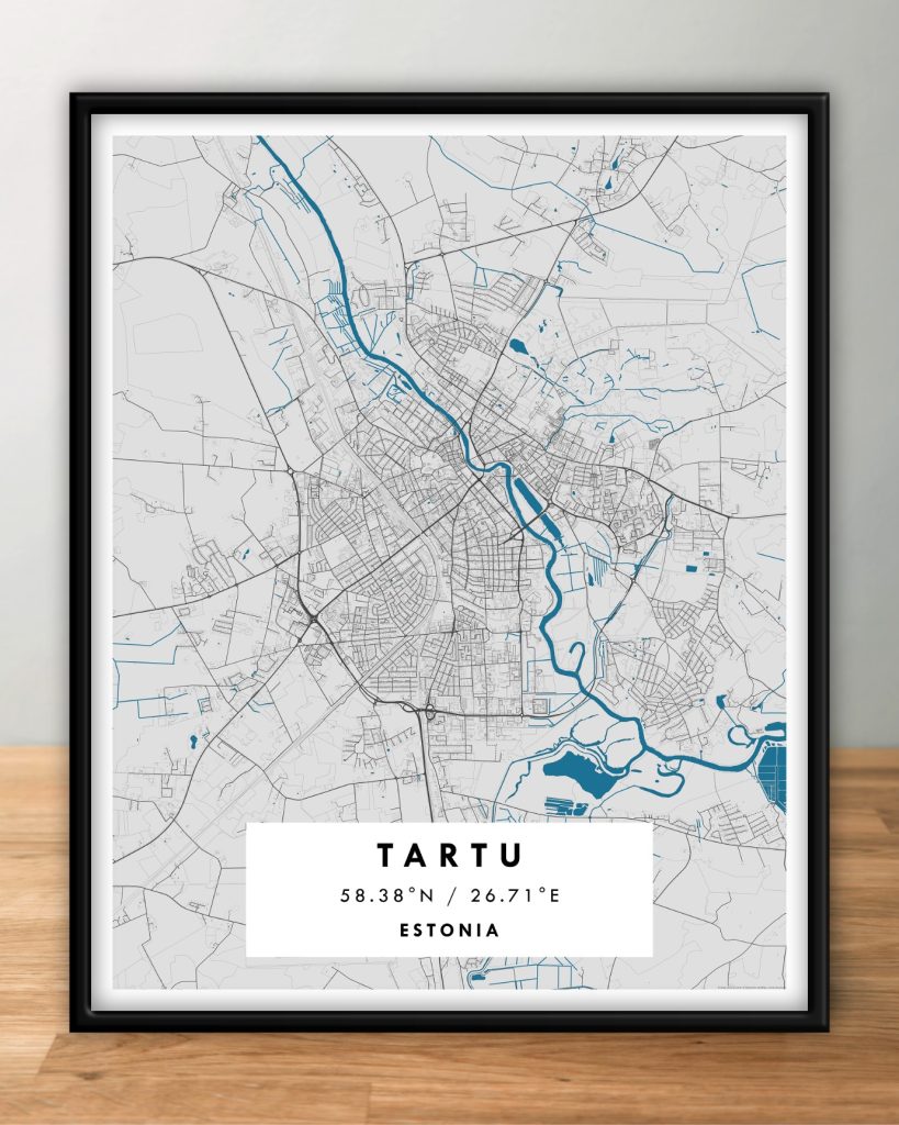 TARTU City Digital Map Poster – Special | Maps & More