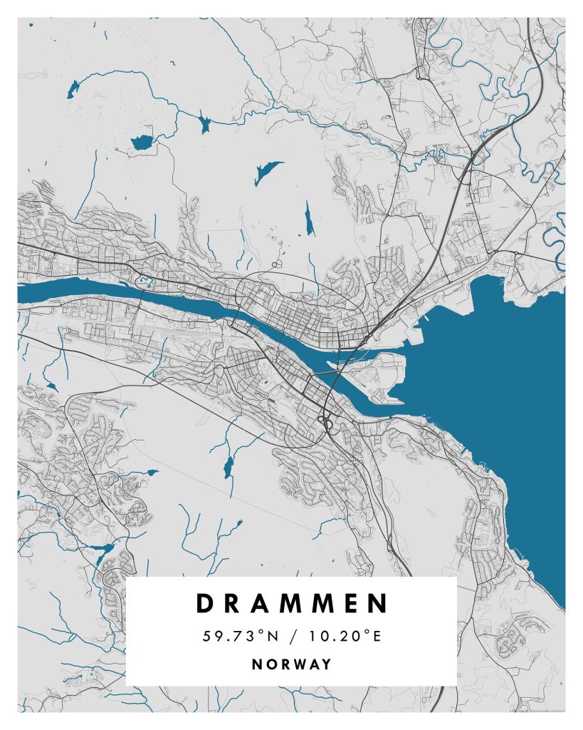 DRAMMEN City Digital Map Poster – Special | Maps & More