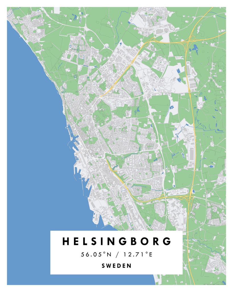 HELSINGBORG City Digital Map Poster – Geographical | Maps & More