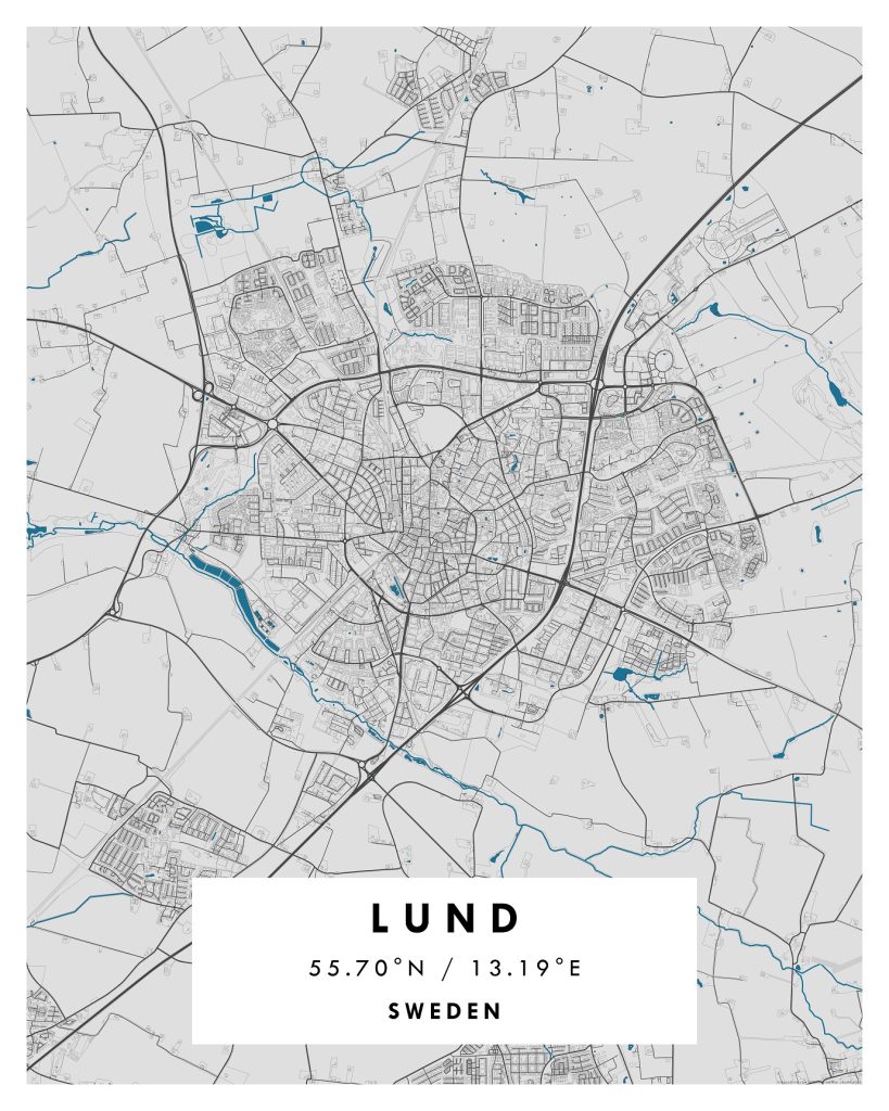 LUND City Digital Map Poster – Special | Maps & More
