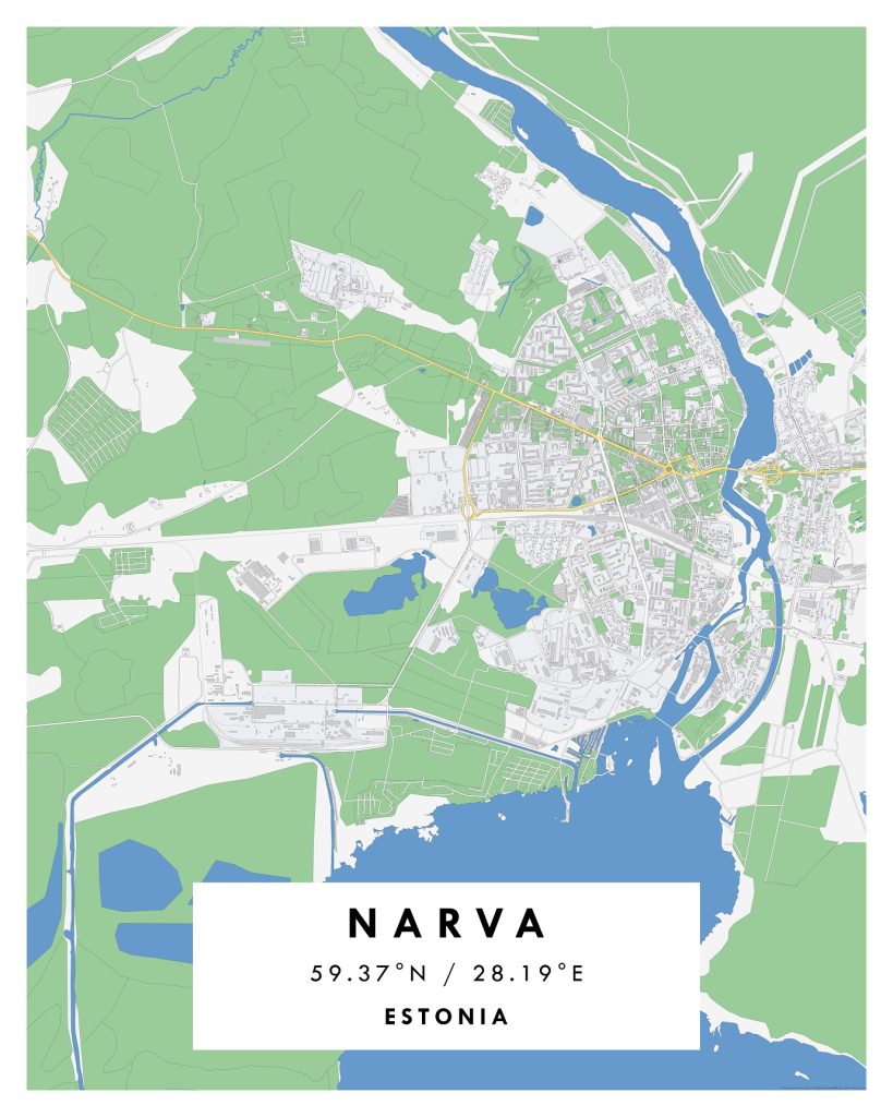 NARVA City Digital Map Poster – Geographical | Maps & More