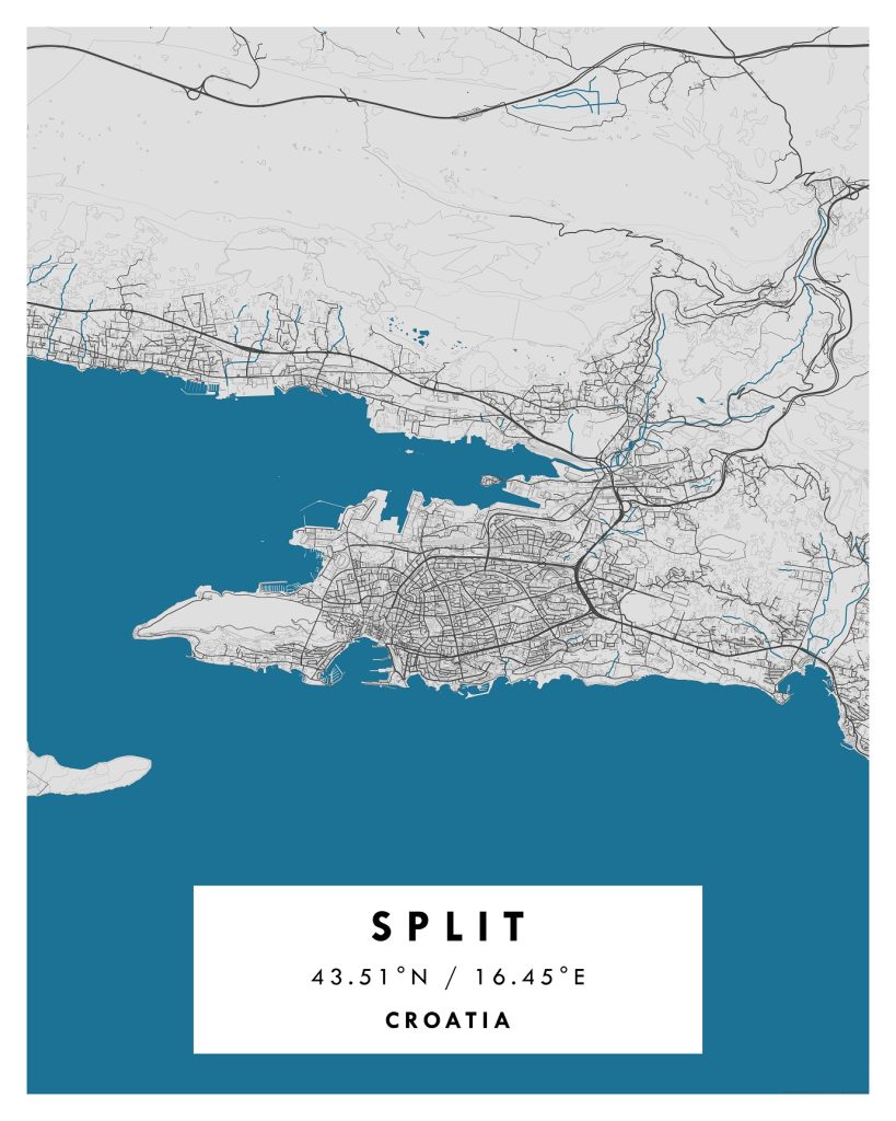 SPLIT City Digital Map Poster – Special | Maps & More