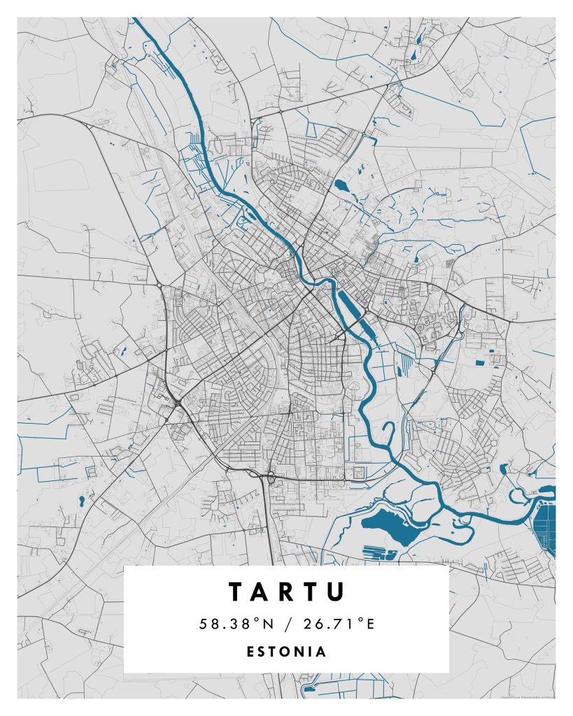 TARTU City Digital Map Poster – Special | Maps & More