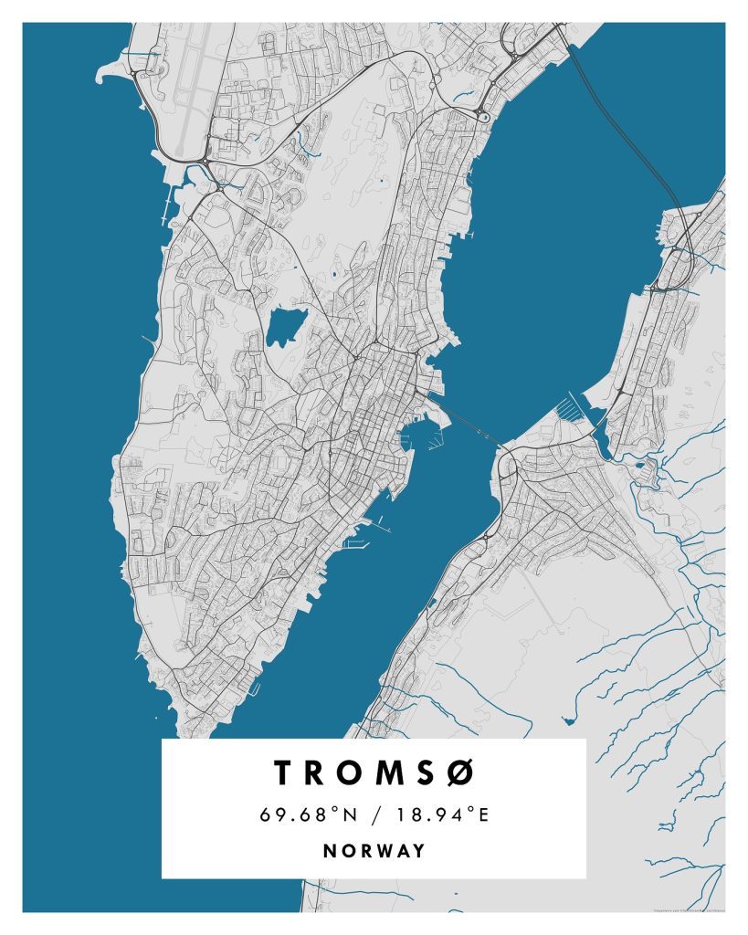 TROMSØ City Digital Map Poster – Special | Maps & More