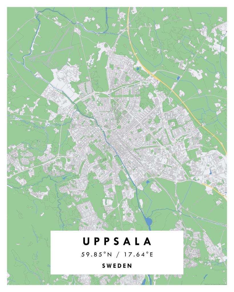 UPPSALA City Digital Map Poster – Geographical | Maps & More