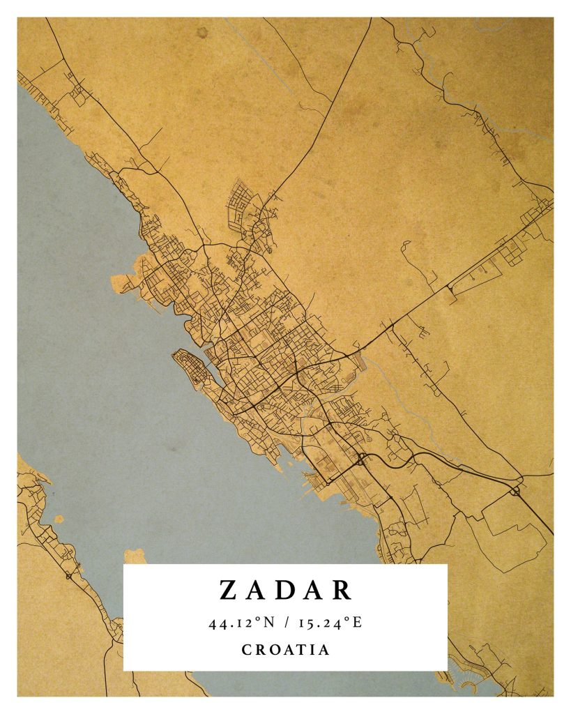 ZADAR City Digital Map Poster – Retro | Maps & More