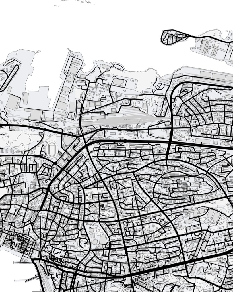 SPLIT City Digital Map Poster – White | Maps & More